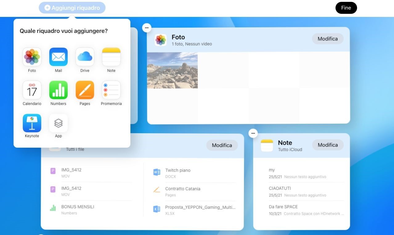 Il sito iCloud.com è stato aggiornato: design moderno e riquadri-widget ...