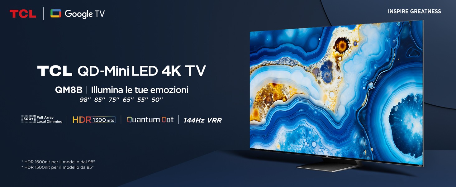 Smart TV da 50 pollici in SUPER OFFERTA Amazon | TCL 50QM8B