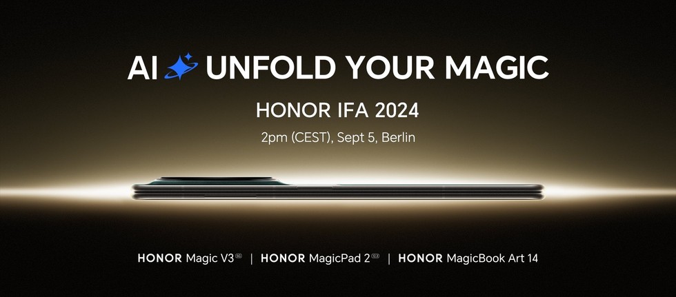 Honor Magic V3: annuncio globale a IFA 2024 il 5 settembre, con il tablet e il laptop