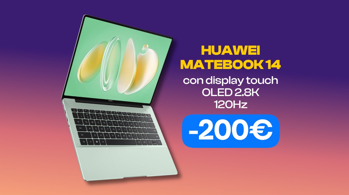 Huawei Matebook 14 con display 2.8K OLED scontato di 200€ su Amazon