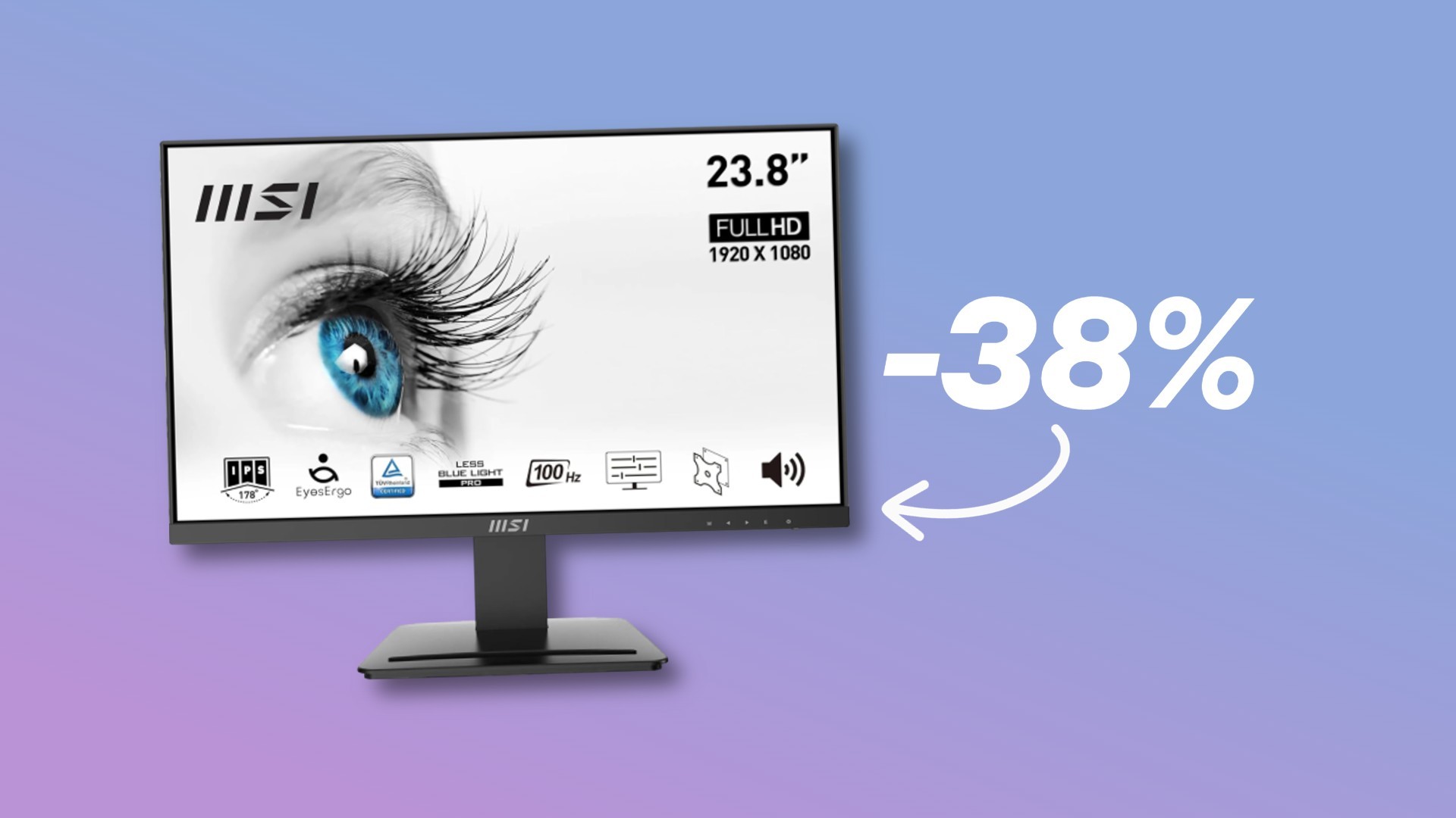 Monitor MSI FHD 24'' 100Hz con speaker integrati: il prezzo è irrisorio ...
