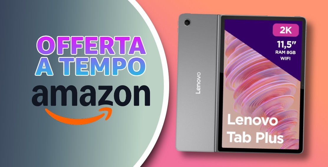 Lenovo Tab Plus con display 2K, 8GB di RAM e speaker JBL in promo su Amazon