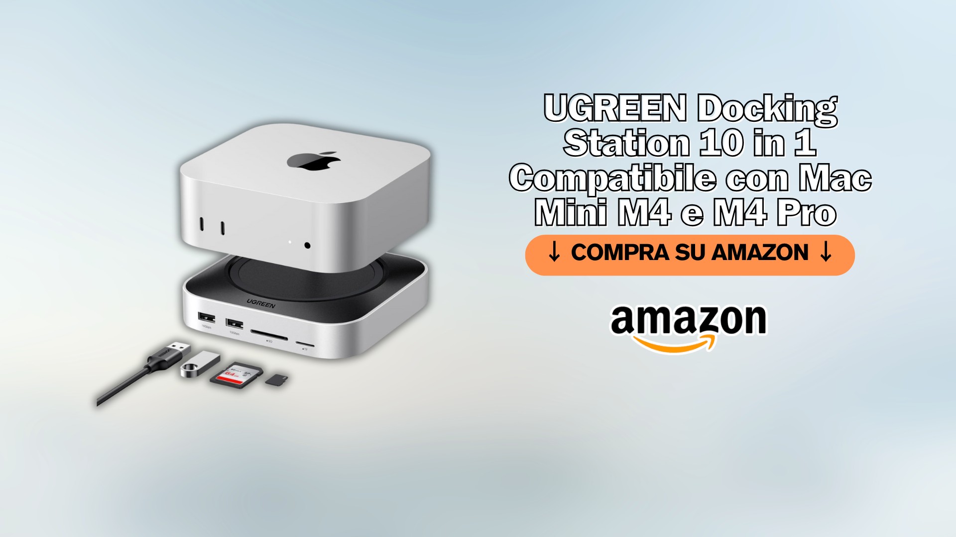 UGREEN Docking Station 10 in 1 per Mac Mini M4 in offerta su Amazon