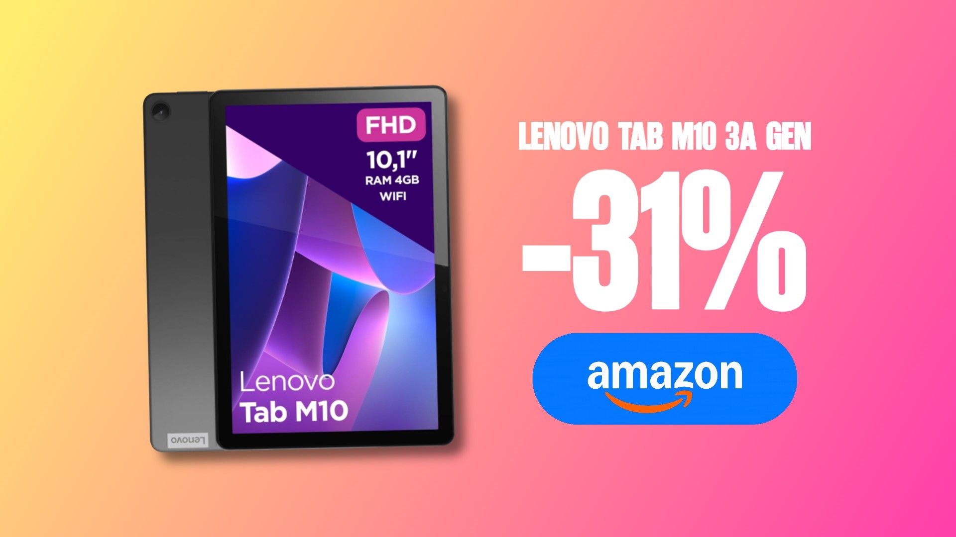 Lenovo Tab M10 3a Gen ancora più economico con lo sconto del 31%