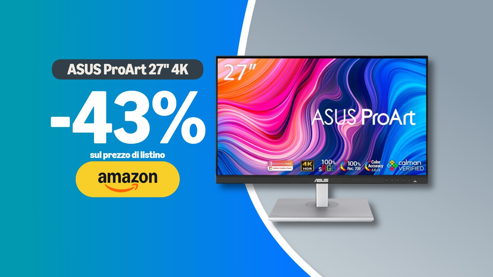 ASUS ProArt 4K 27'': massima fedeltà cromatica e nuovo minimo storico ...
