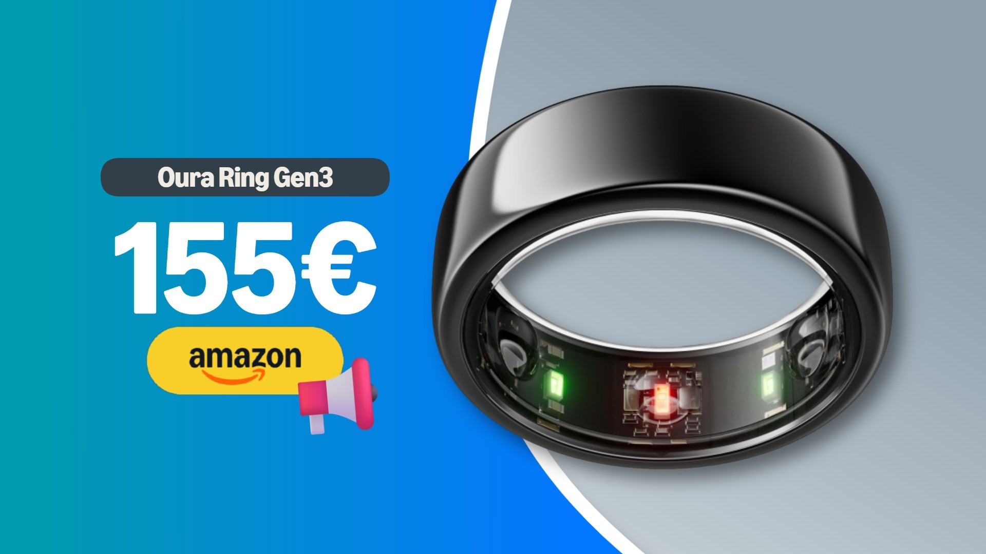 Anello smart Oura Ring Gen3, nuovo minimo Amazon: ora costa meno di 160€