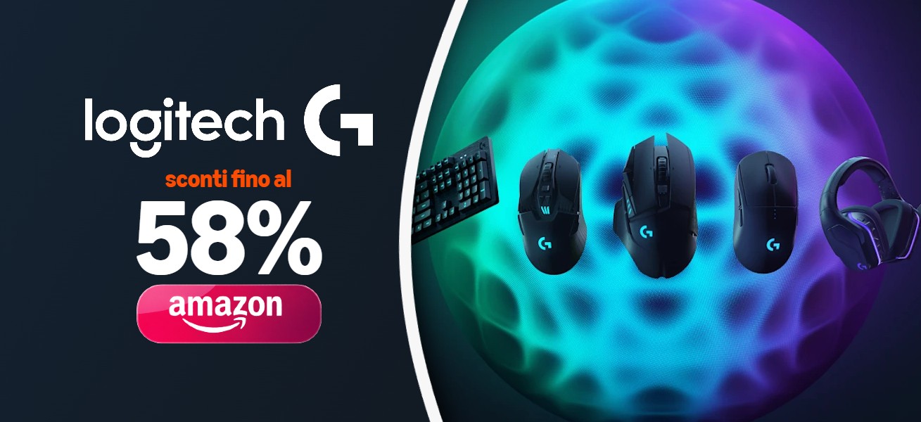 Logitech G: sconti fino al 58% su Amazon su cuffie, mouse, tastiere e altro