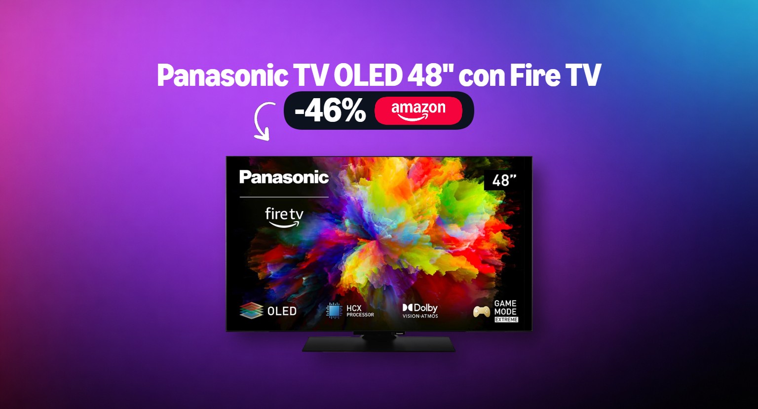 Smart TV OLED con Fire TV: Amazon sconta del 46% il Panasonic da 48''