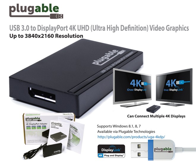 DisplayLink USB 3.0 to DisplayPort 4K in Europa. Costa 59€