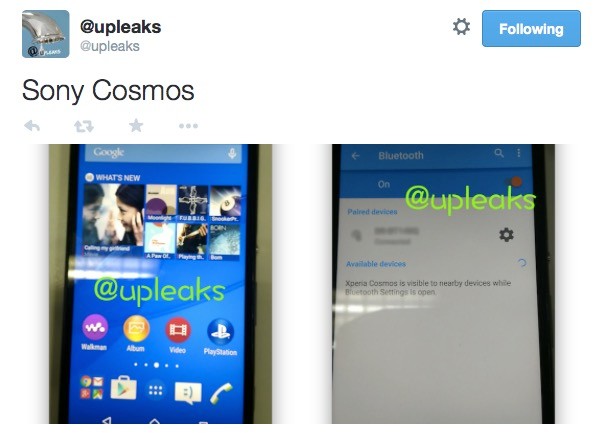 Sony Cosmos con processore MediaTek mostrato in alcune foto "leaked ...