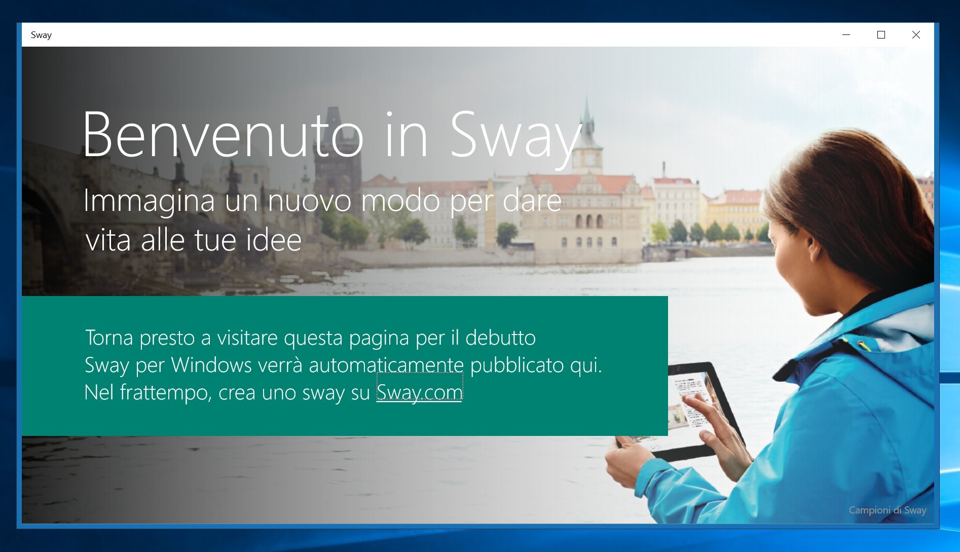 Microsoft Sway per Windows 10 inserita nello Store (non ancora attiva)