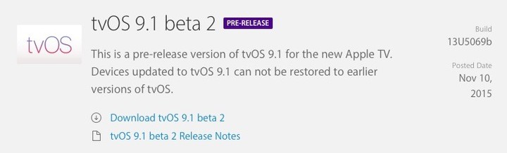 Apple ha rilasciato la seconda beta di tvOS 9.1 per la nuova Apple TV Apple ha rilasciato la seconda beta di tvOS 9.1 per la nuova Apple TV