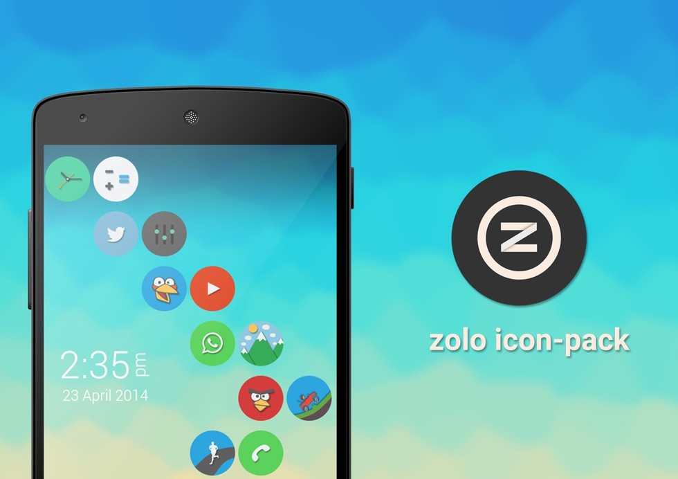 Zolo è un icon pack circolare con look flat, completamente gratis