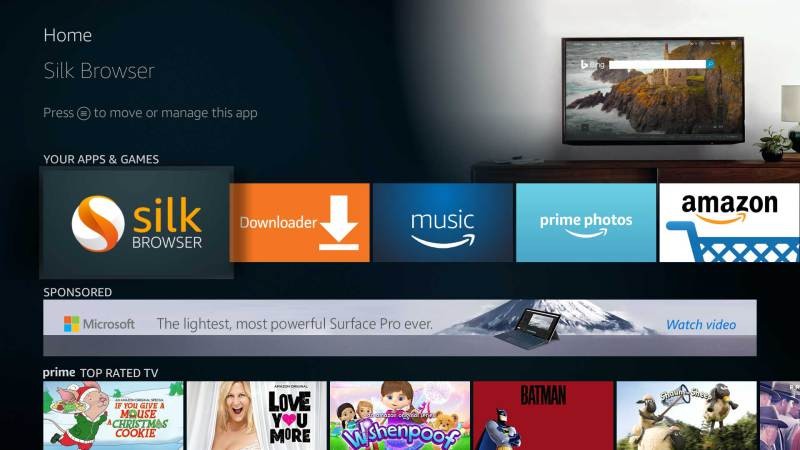 Amazon Silk Browser disponibile per i dispositivi Fire TV