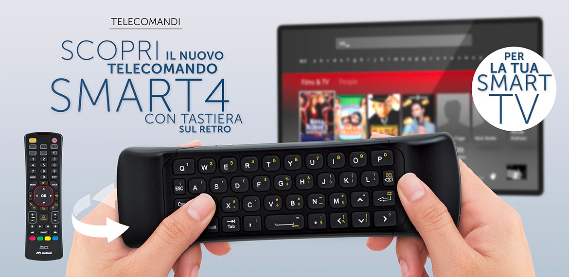 Smart4 Meliconi, telecomando universale con tastiera QWERTY e air mouse