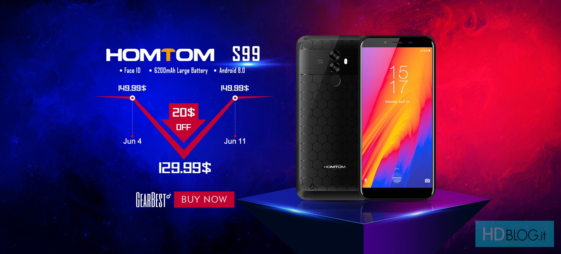 HOMTOM S99: lo smartphone che si crede un power bank su GearBest a 113 euro