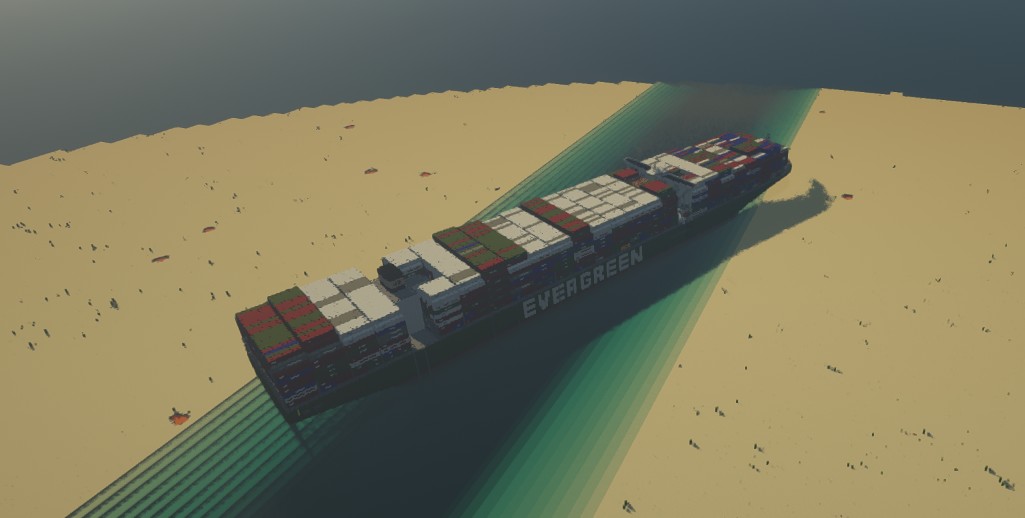 Ever Given, continua il momento di celebrità: compare anche su Minecraft
